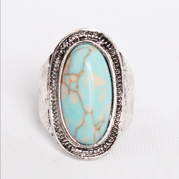 Jewelry | Turquoise Stone Adjustable Ring | Poshmark